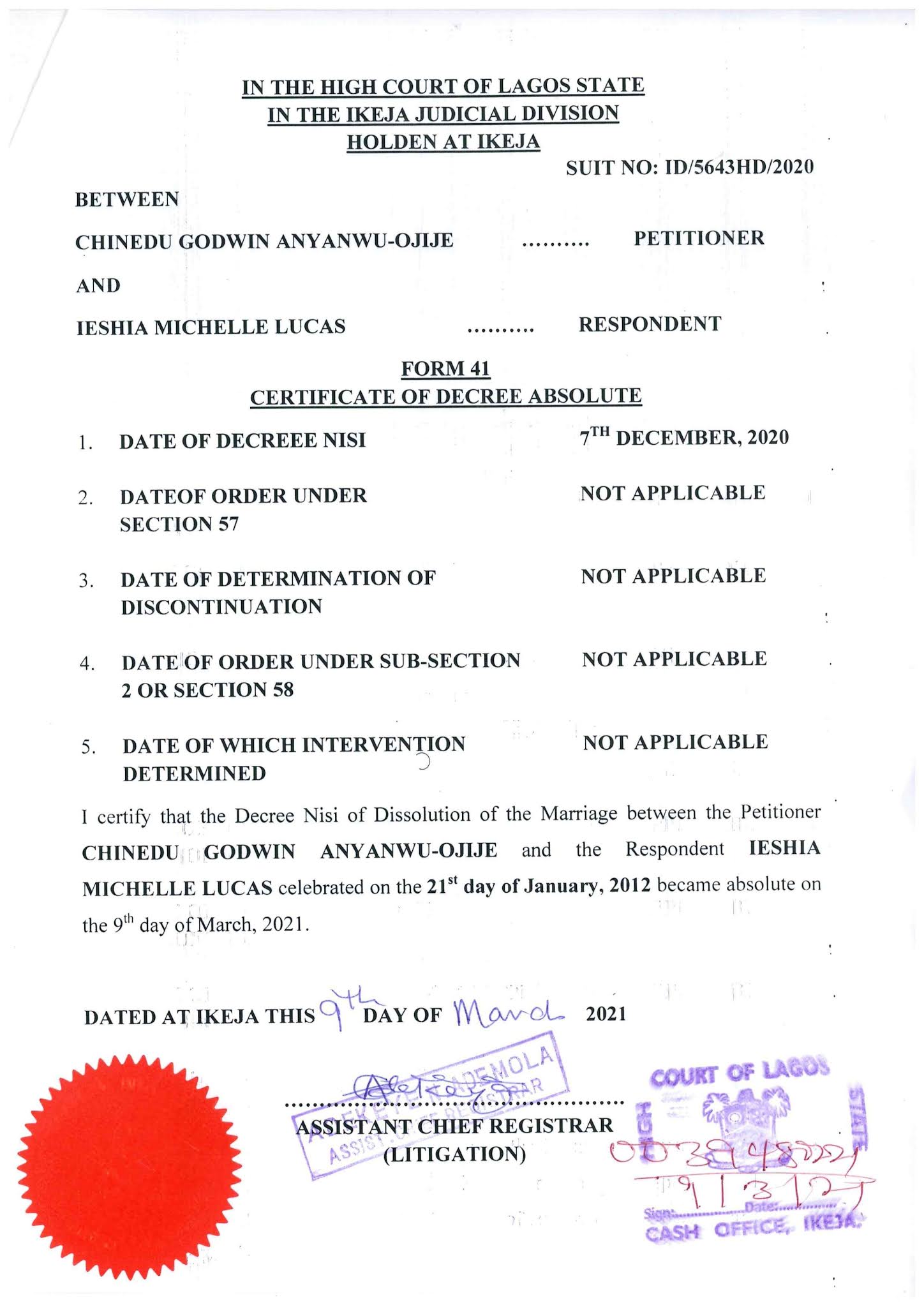 CERTIFICATE OF DECREE ABSOLUTE second doc