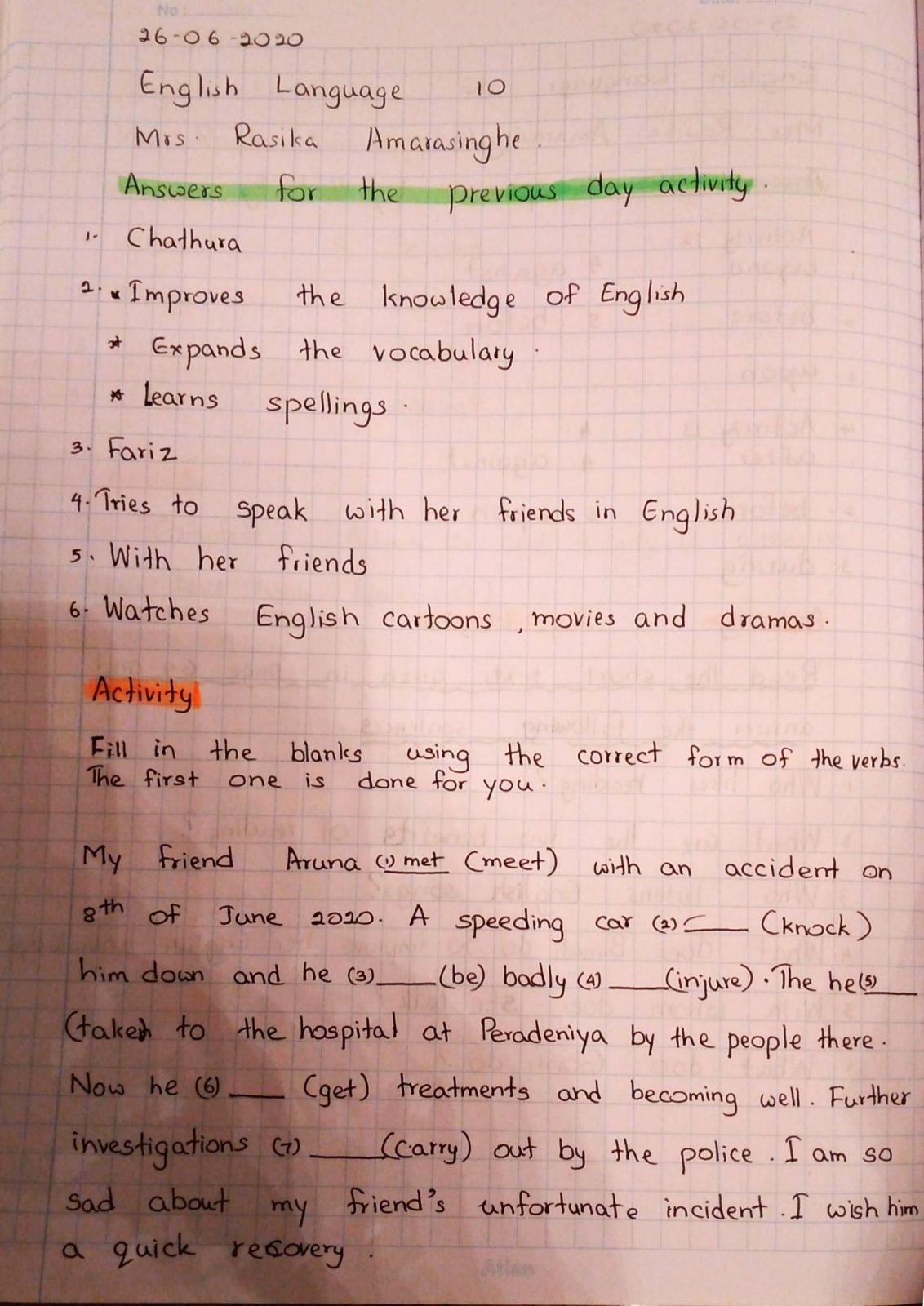 English Language - Grade 10