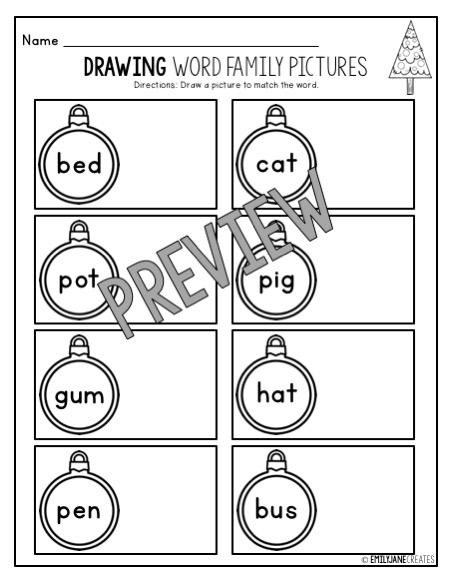 Emily Jane Creates: DECEMBER NO PREP KINDERGARTEN PACKET-OVER 100 PAGES!