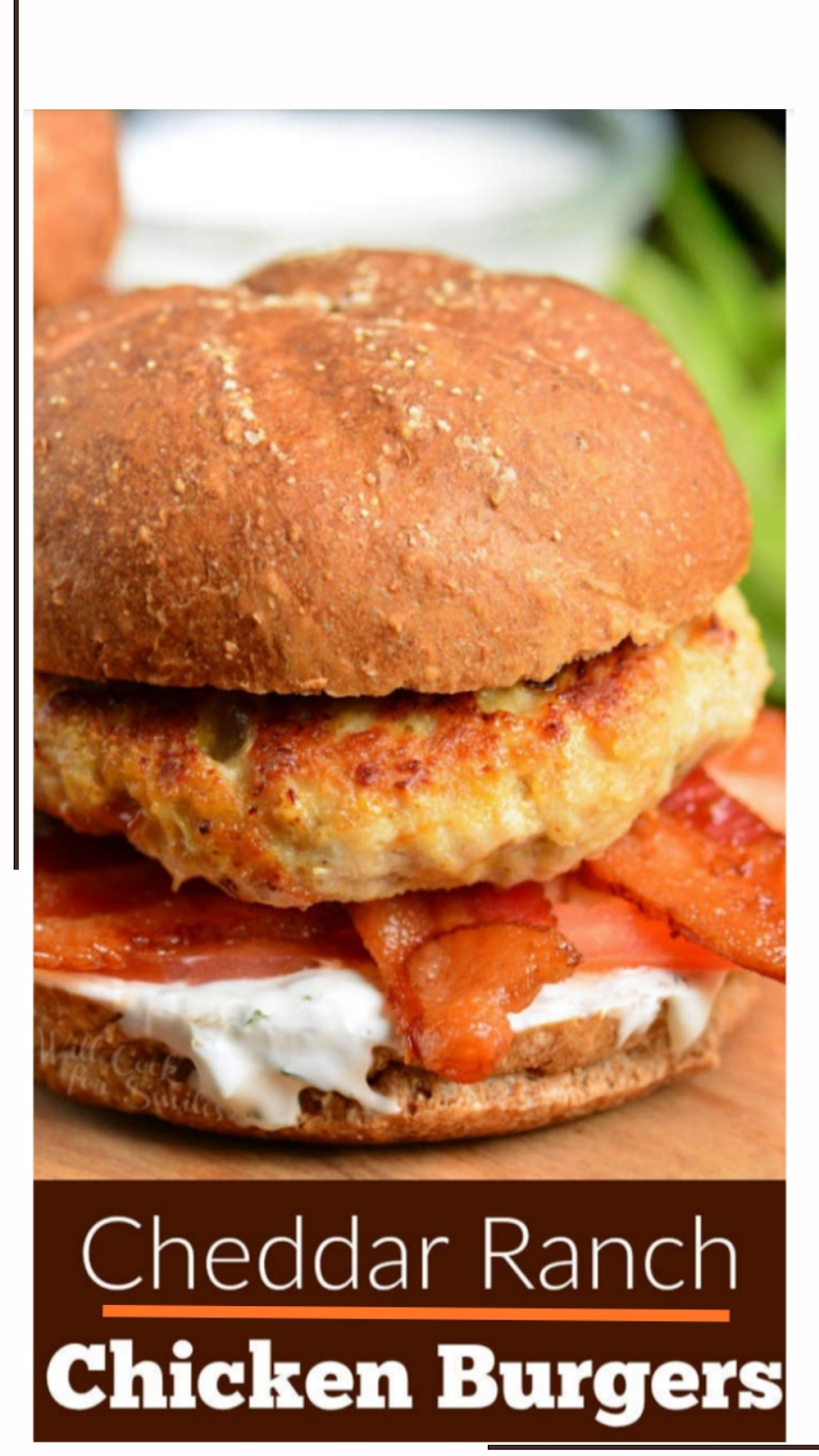 Cheddar Ranch Chicken Burgers