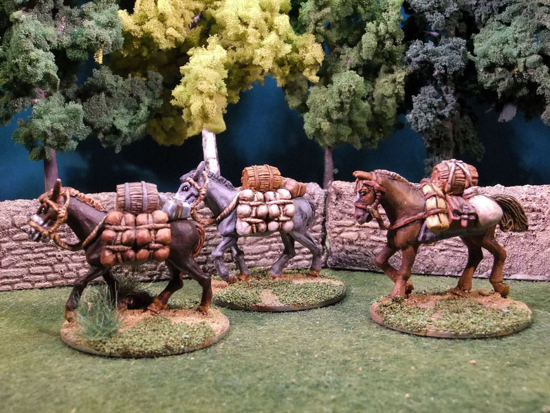 28mm OLD WEST MULES