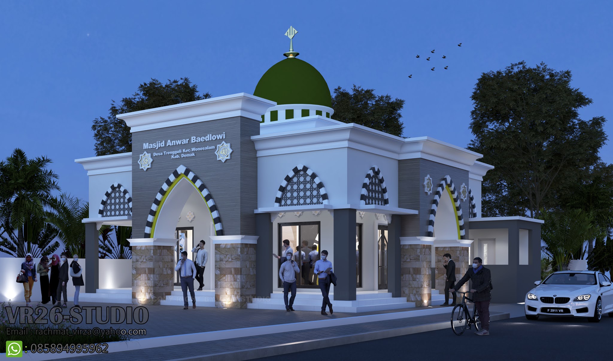 3D-visualizer: Desain Masjid Minimalis Modern 2020