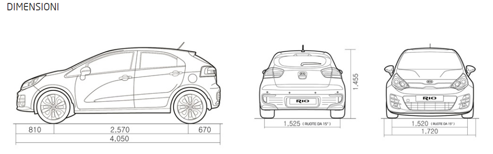 Kia Rio 2016: city car 5 porte spaziosa. Ecco dimensioni, misure e ...