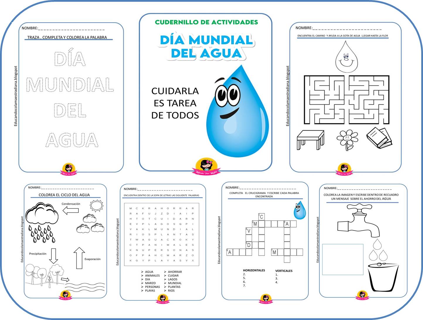 Educando con la Maestra: Cuadernillo Actividades Día Mundial del Agua/ 22 de Marzo