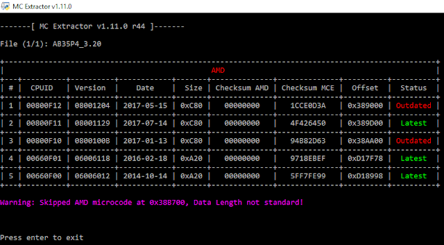 Mcextractor - Intel, Amd, Via & Freescale Microcode Extraction Tool ...