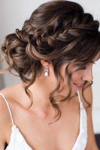 Soft raised hairstyles for engagement depending on your wedding dress