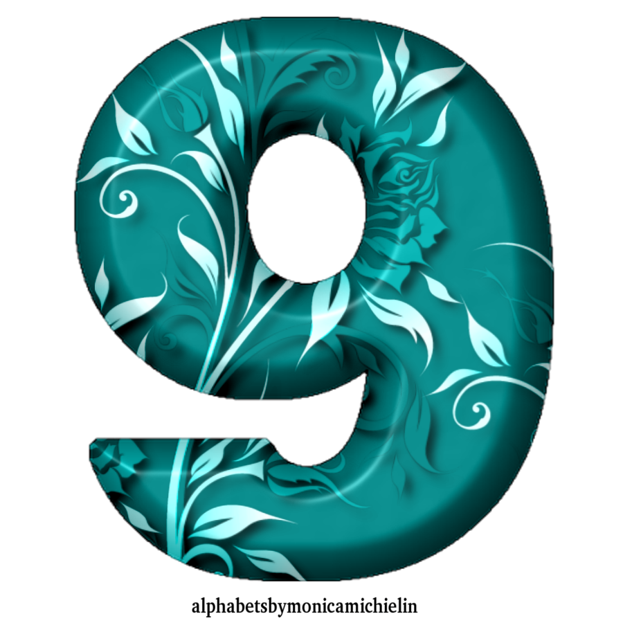 M. Michielin Alphabets: ORNAMENTAL FLOWER ARIAL BLUE ALPHABET, NUMBERS ...