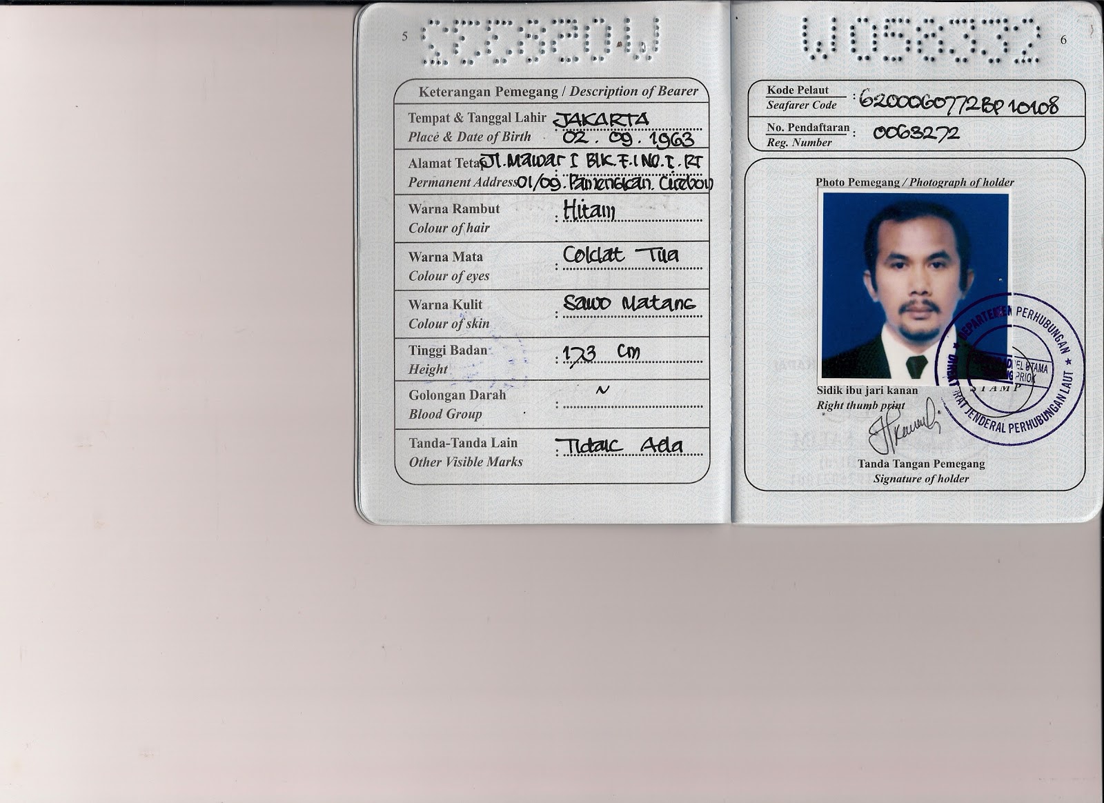 private document jrc: seaman book 2