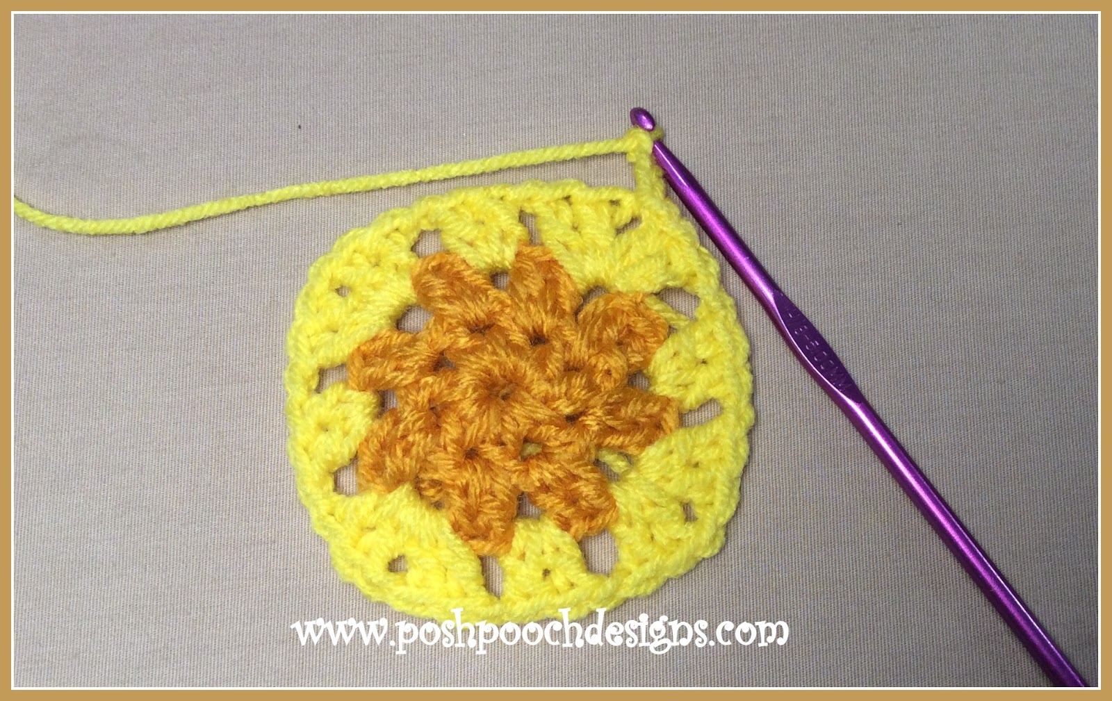 Posh Pooch Designs : November Yellow Topaz Crochet Square | Posh Pooch ...