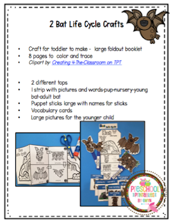 Bat Life Cycle Crafts 2 ~ Preschool Printables