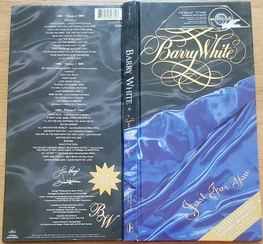 BENTLEYFUNK@GMX.COM: BARRY WHITE JUST FOR YOU BOX SET DELUXE EDITION 4CD