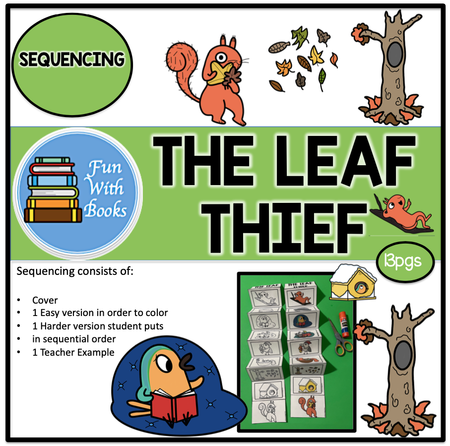 THE LEAF THIEF SEQUENCING BOOK CRAFT ~ Book Units by Lynn