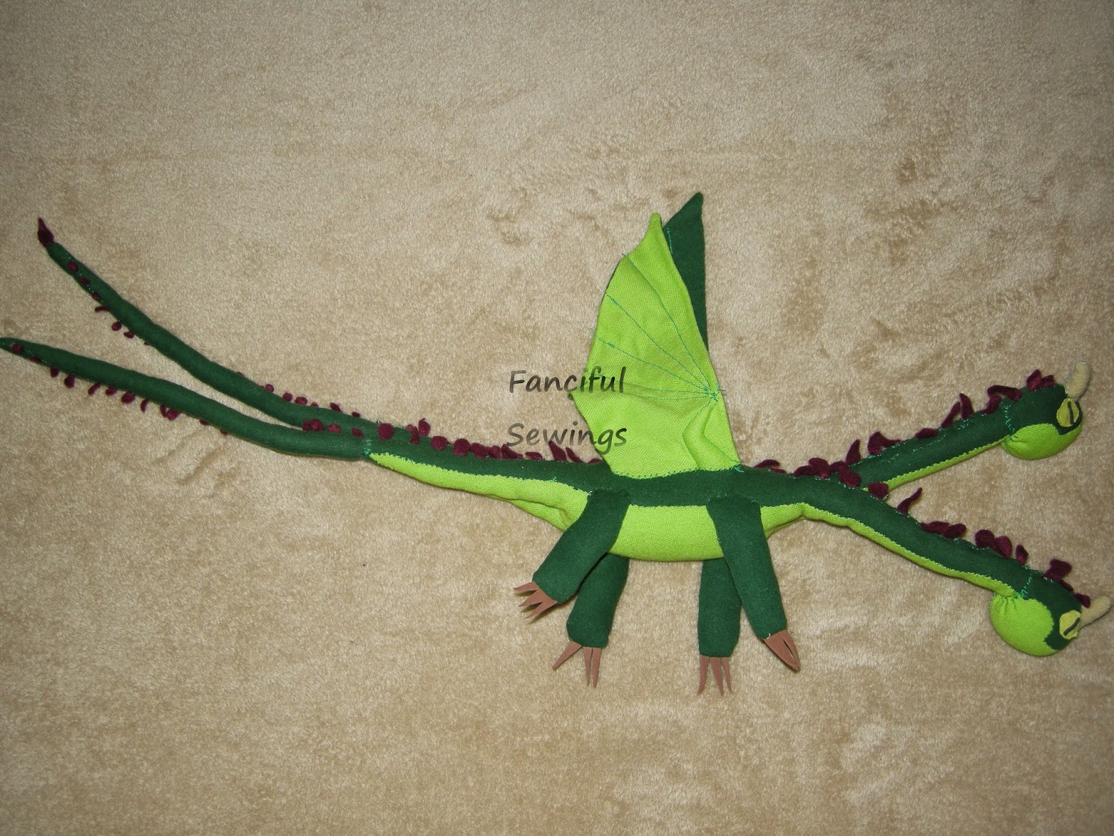 Hideous Zippleback, "How To Train Your Dragon" - Fanciful Sewings