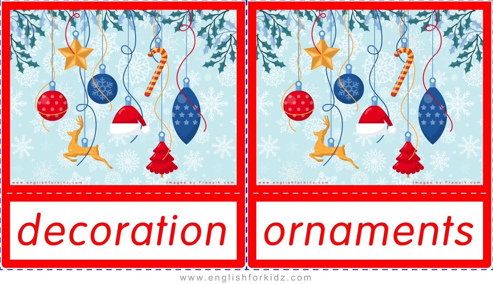 English for Kids Step by Step: Christmas Flashcards. Part 2.