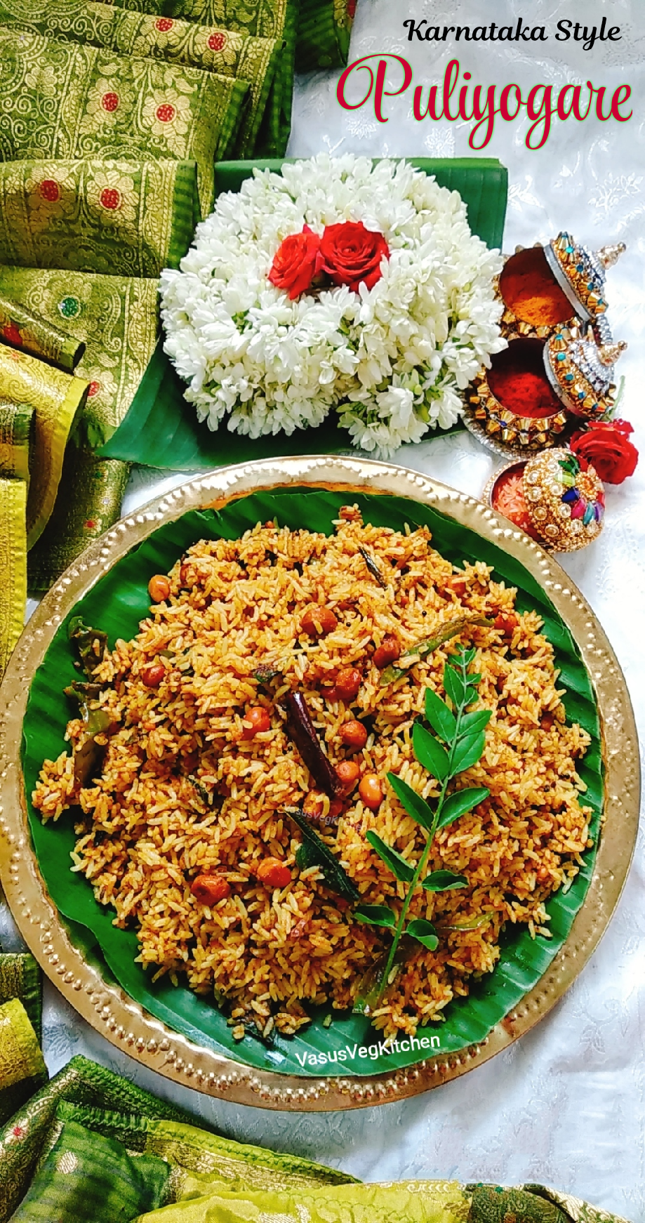 Vasusvegkitchen: Karnataka Style Puliyogare || Temple puliyogare || How ...