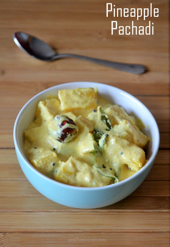 Pineapple Pachadi Recipe | Coconut & Yogurt based Pineapple Raita ...