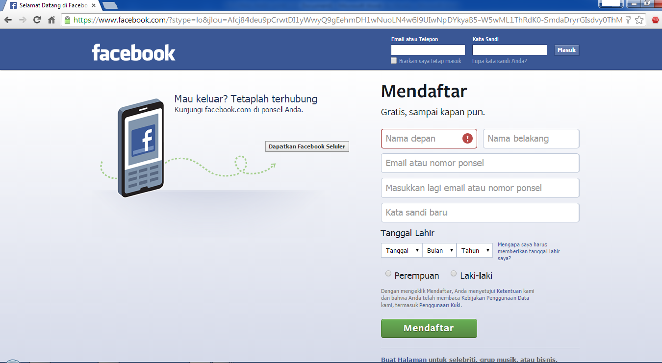 Cara Membuat Akun Facebook - BERBAGI TUTORIAL