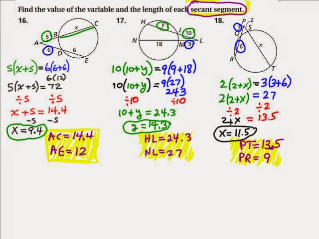 Geometry: CIRCLES - Segment Lengths