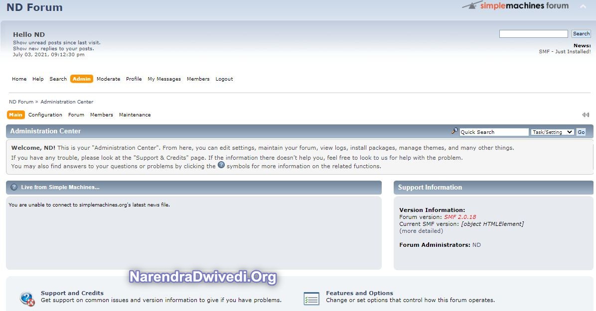 How To Install Simple Machine [SMF] Forum - Narendra Dwivedi