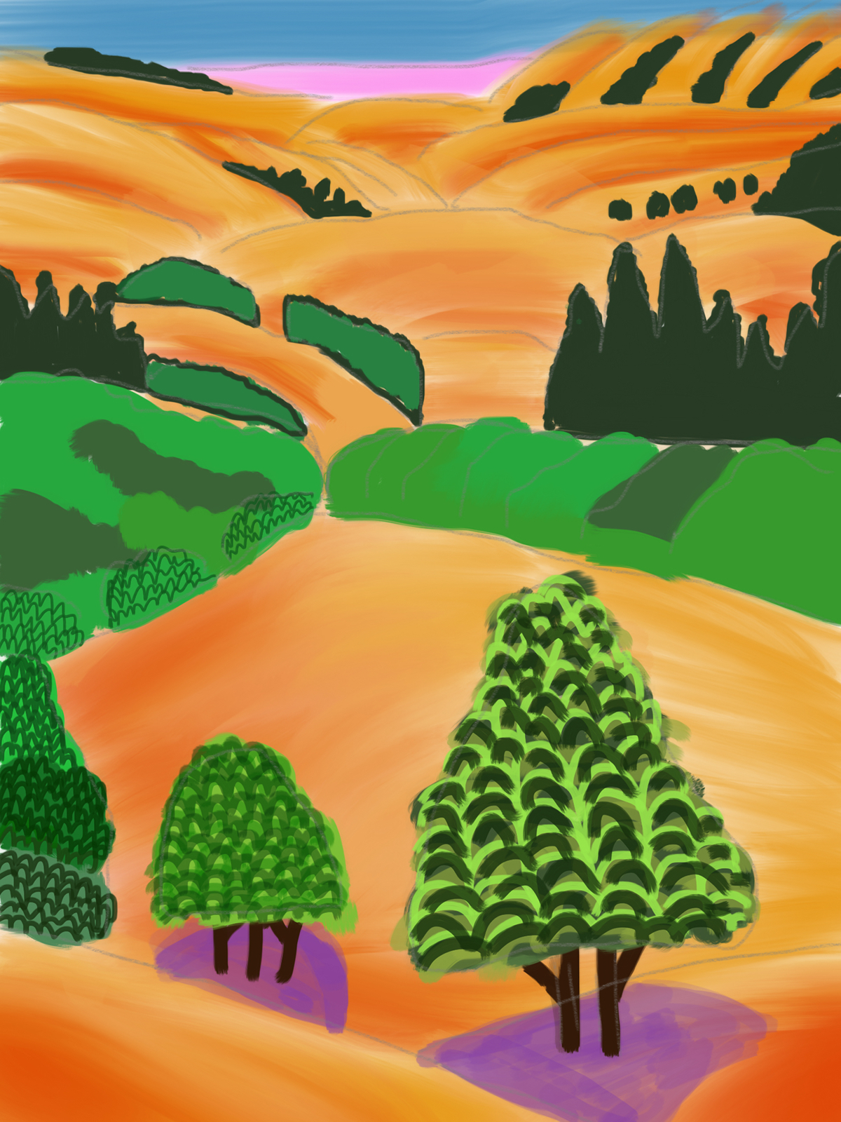 DAVID HOCKNEY INSPIRED LANDSCAPES