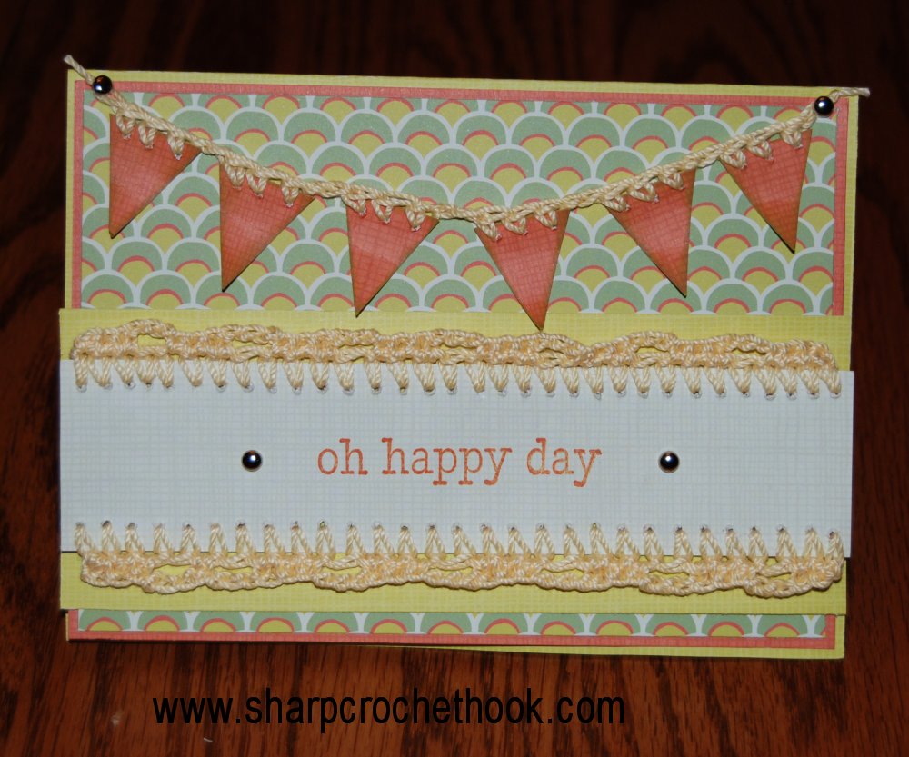 Sharp Crochet Hook: Crochet Edging Paper Pennant Card