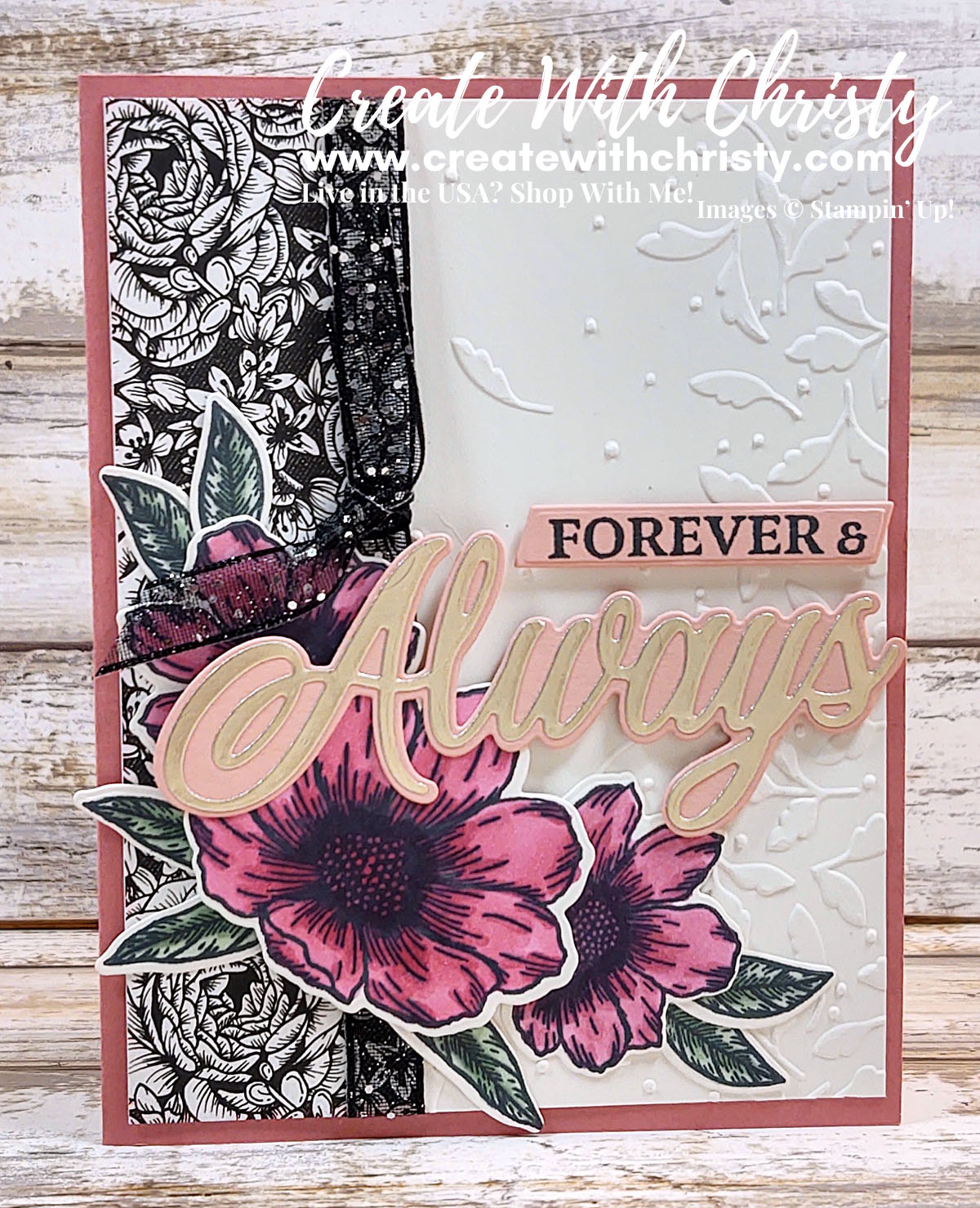 Elegant Wedding Card with Forever & Always Bundle [Create With Christy]