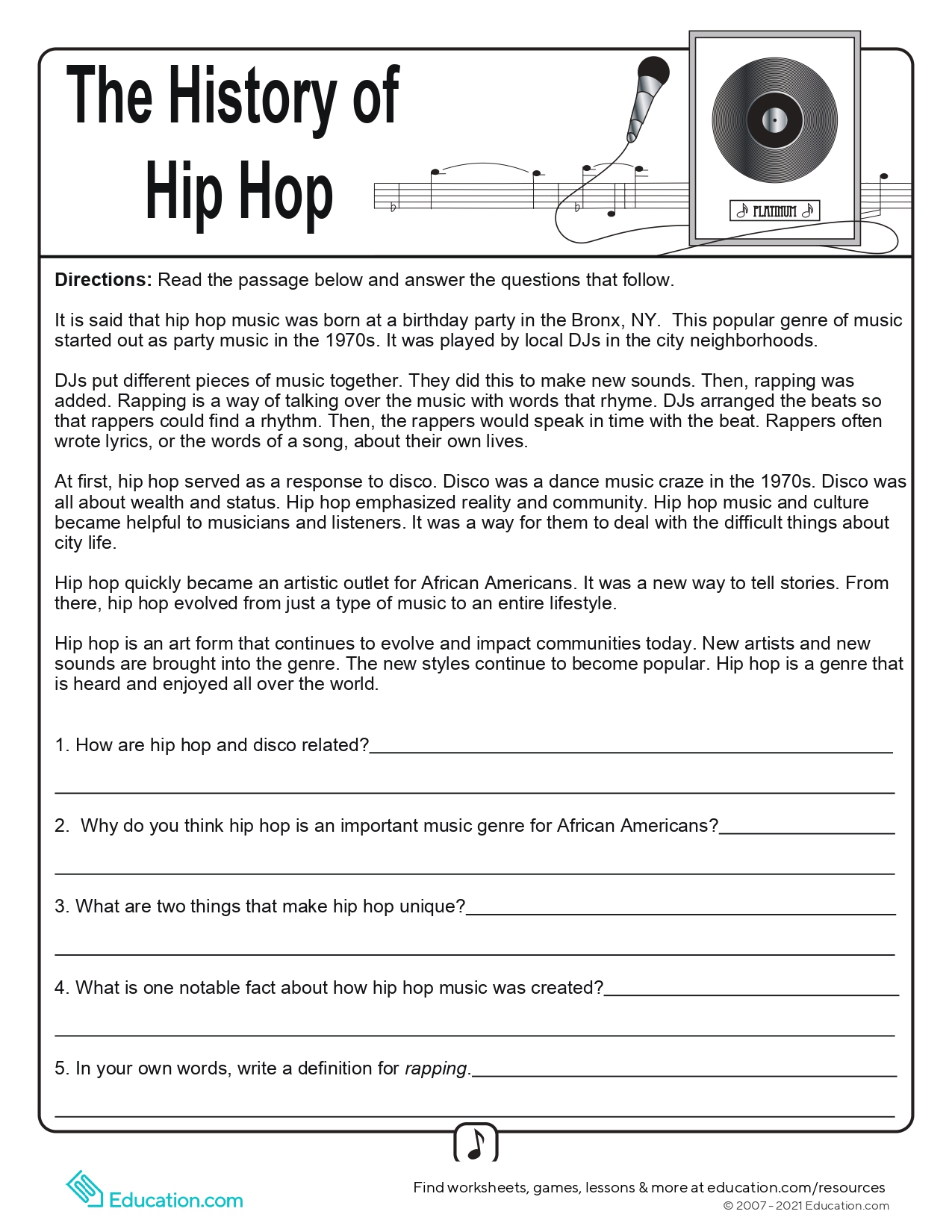 English corner: Reading comprehension!