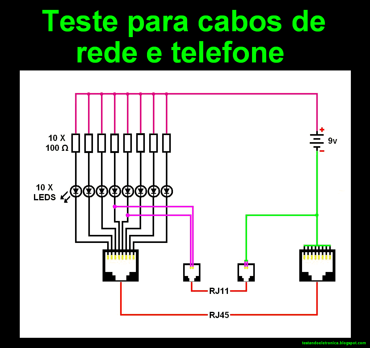 Estudando e Praticando Eletrônica: Teste para cabos de rede e telefone