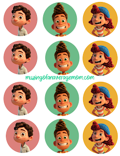 Musings of an Average Mom: Disney Pixar's Luca Circle Labels