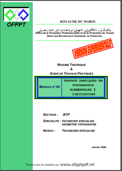 TRAVAUX PRATIQUES EN TOPOGRAPHIE TSGT BTP - OFPPT PDF