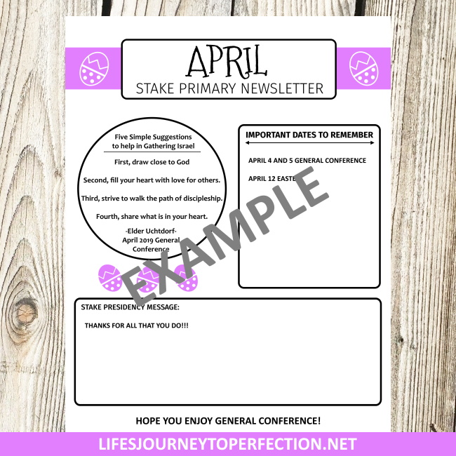 Life's Journey To Perfection: Editable Newsletter for April: Great for ...