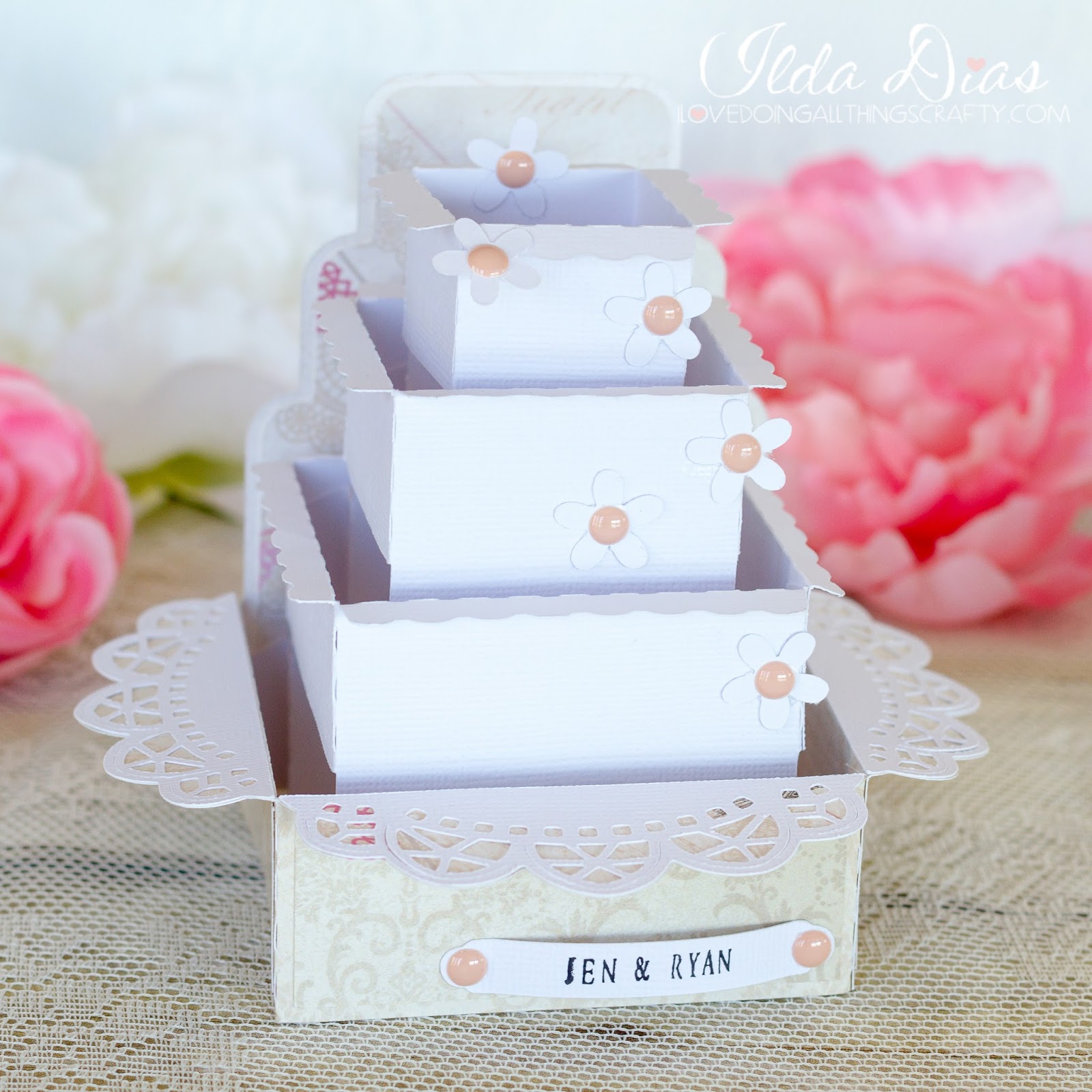 I Love Doing All Things Crafty: Wedding Cake Box Cards | SVGCuts