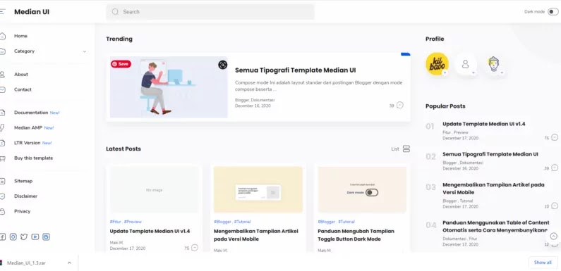 Medium UI Blogger Template Premium Free - TechAmit Store