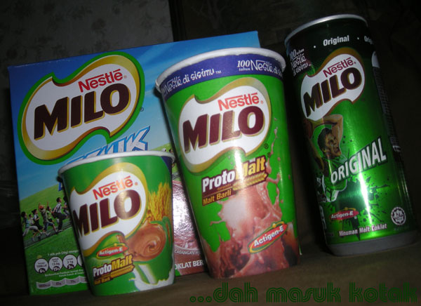 ...dah masuk kotak: kejar lori Milo...