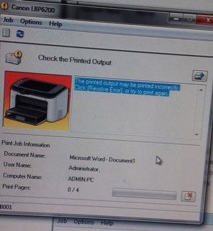 Máy In Canon 6230d Lỗi “Check The Printed Output” và cách khắc phục