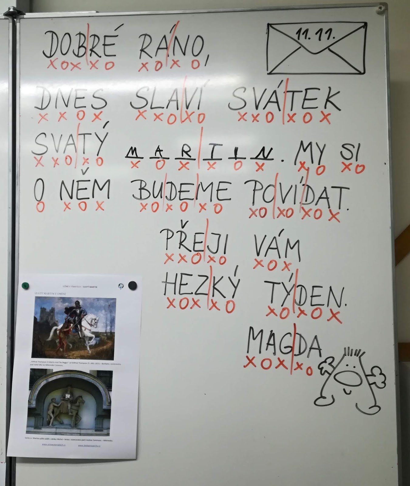 1.až 3. ročník školy Prosperity: Svatý Martin v první a druhé třídě