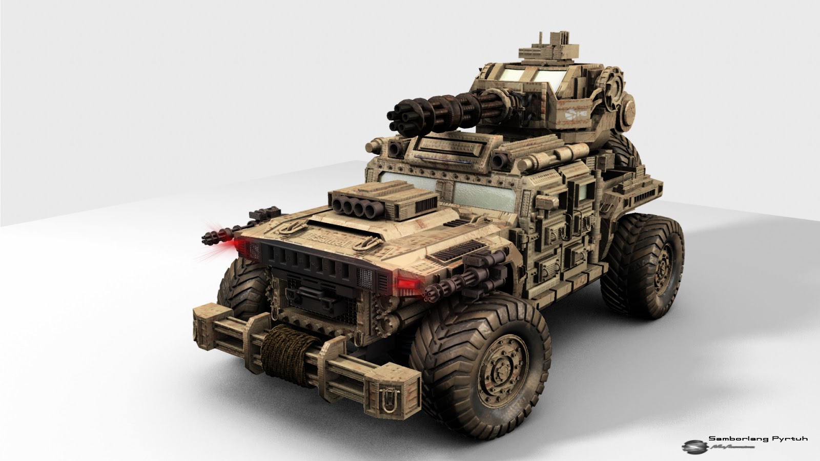3D Art Work: 3D Humvee Military Hummer: The War machine 3D Art work