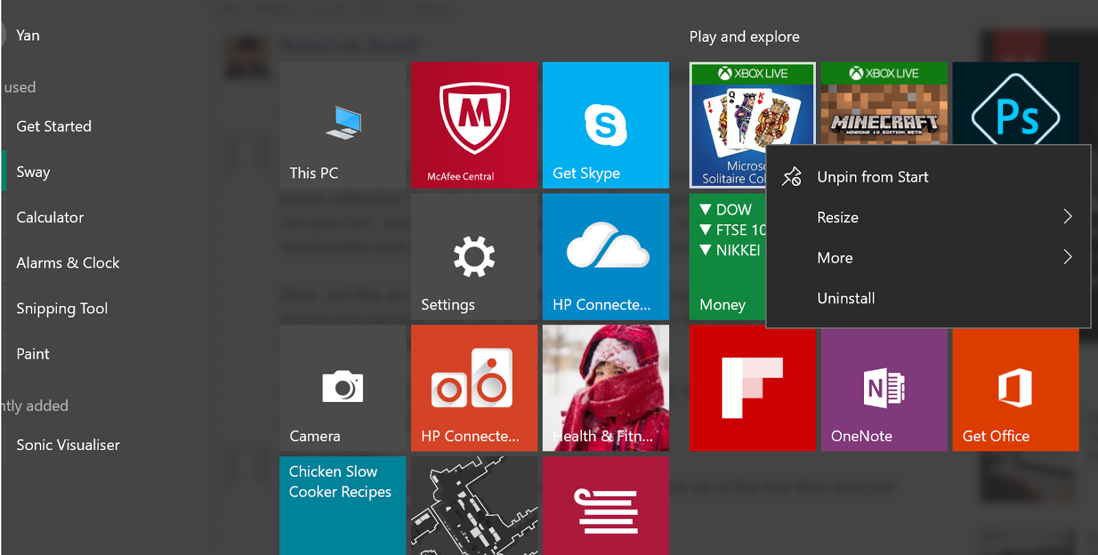 [Windows 10] How to remove live tiles from the start menu - The Blahger