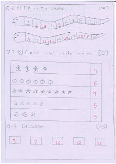 Nursery Unit Test Paper MATHS