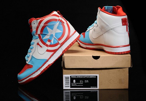 Captain America Nike Dunks | Captain America Nikes: Captain America ...