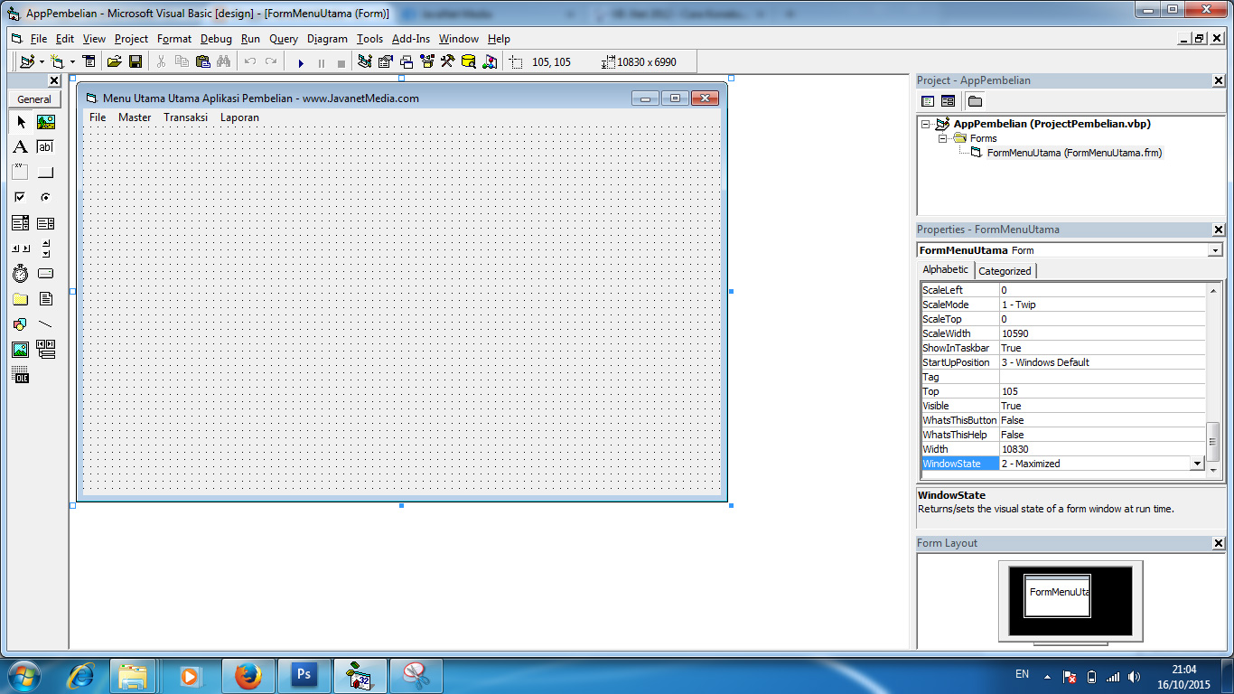 Membuat Koneksi Database Dengan Module Aplikasi Pembelian - TUTORIAL VB ...