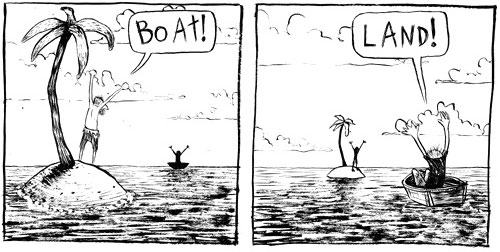 Kleefeld on Comics: Land! Boat! I'm Saved!