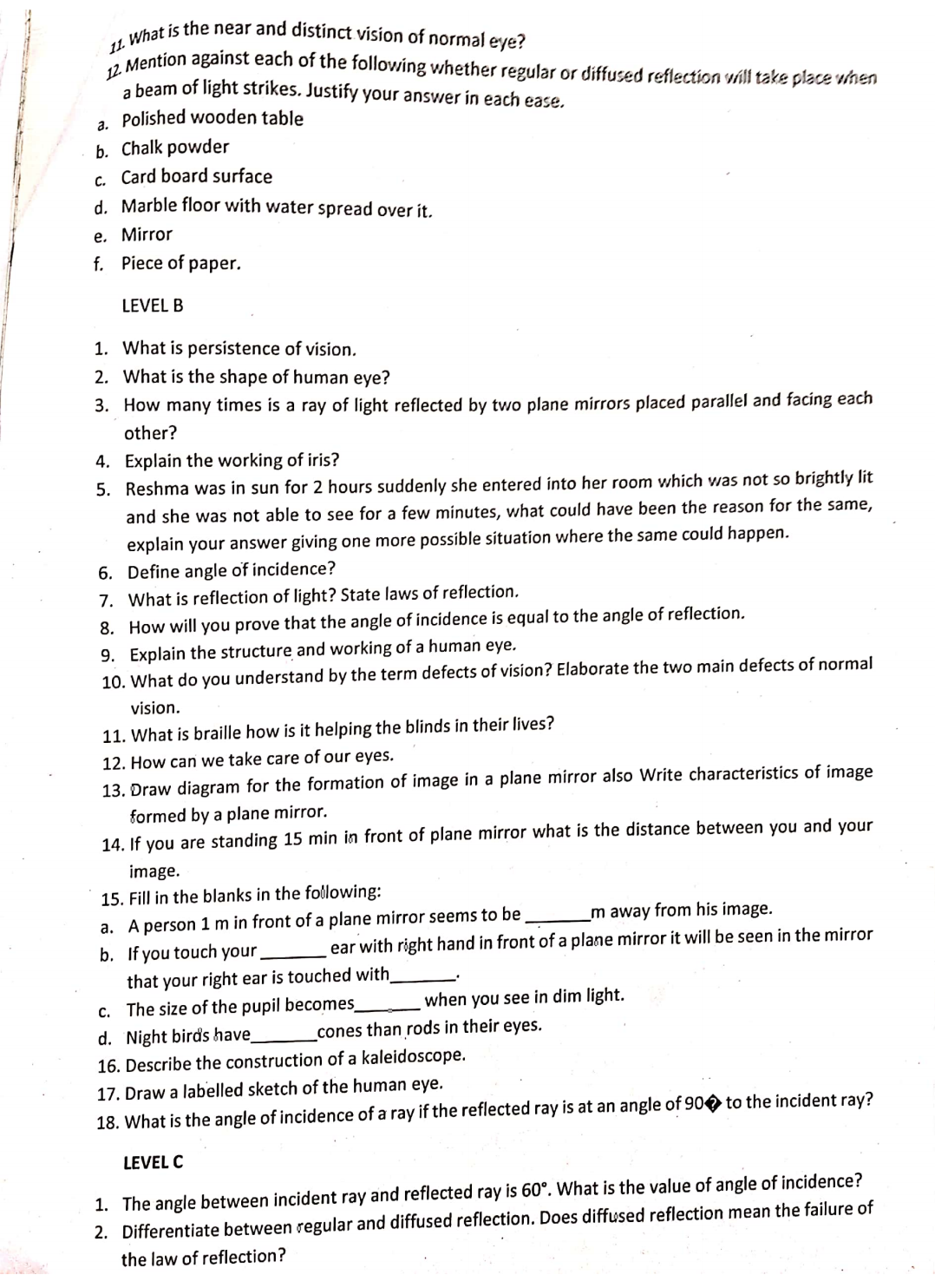 holiday homework class 8- science