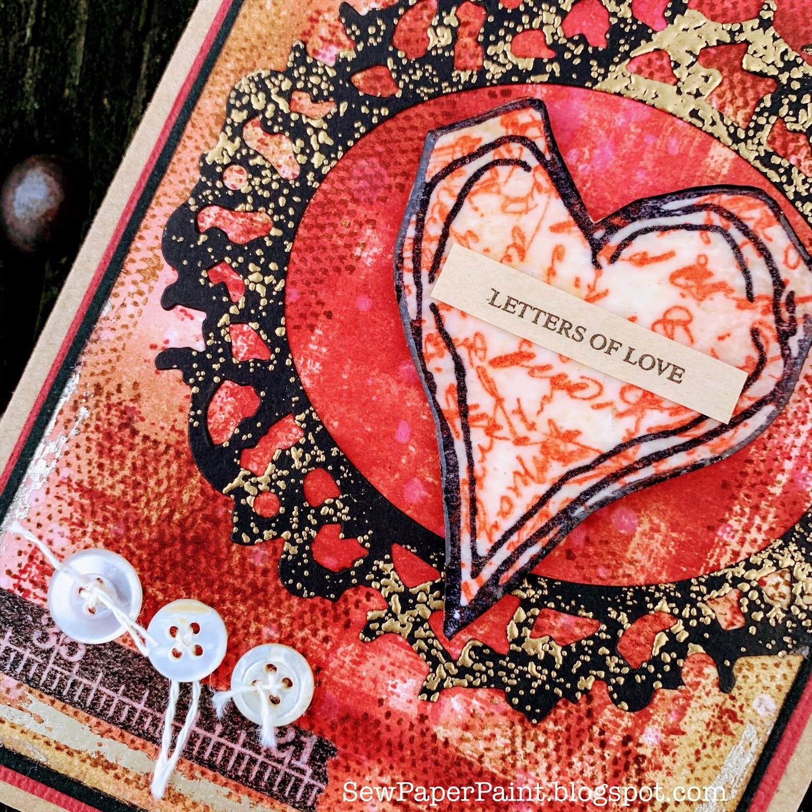 SewPaperPaint: Tim Holtz Mixed Media Enameled Hearts Card