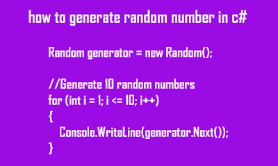 Generate random number in c# - Free Source code Download & Tutorials ...