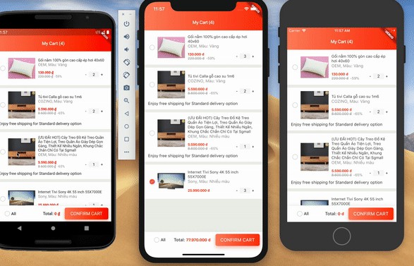 A clone of Lazada Cart Page using Flutter - Flutter Tutorial