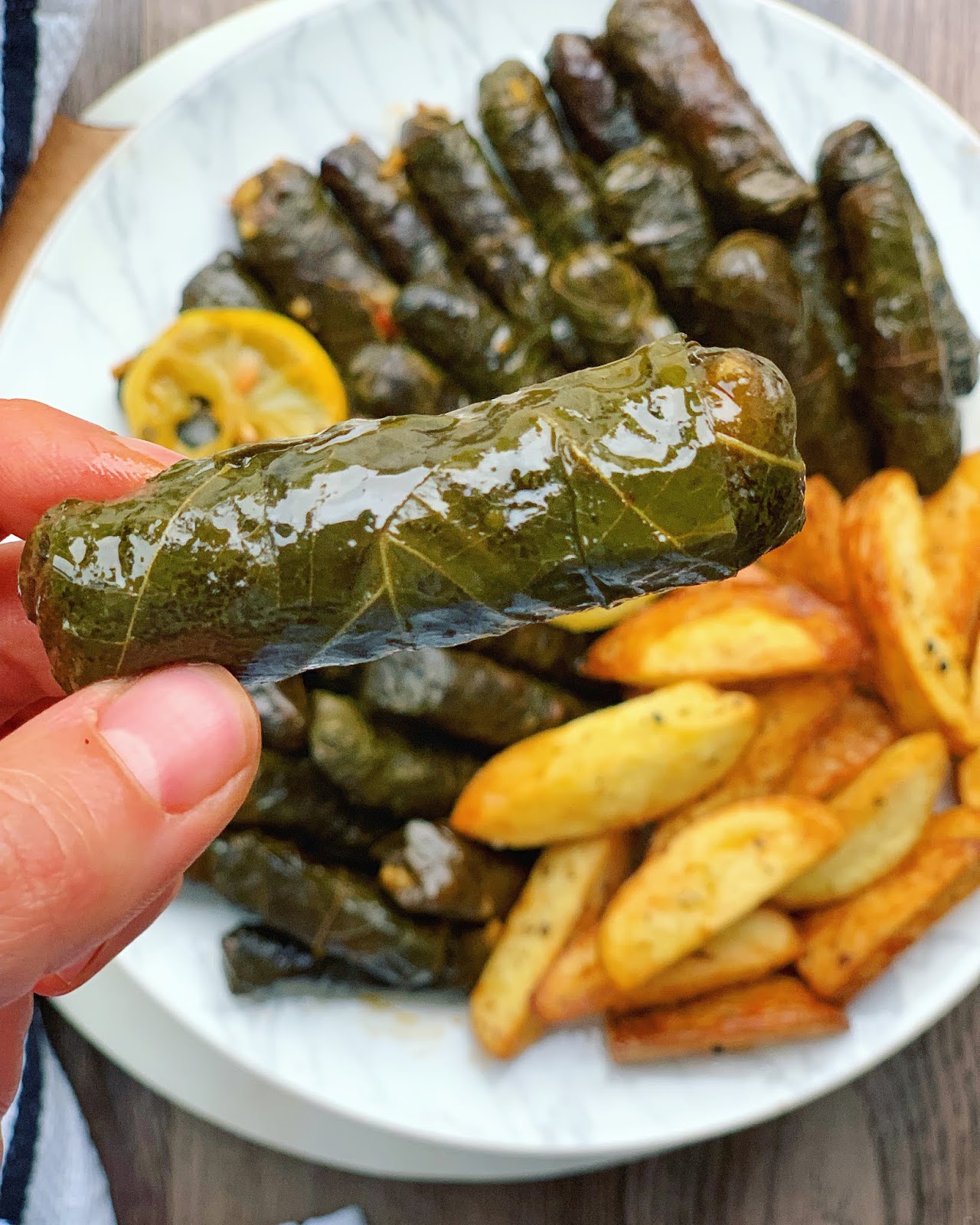 Yalancı Dolma (Herb, Tomato & Rice Stuffed Vine Leaves)
