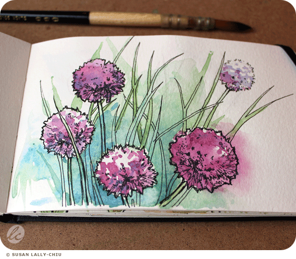 Little Sunny Studio: 30 Paintings in 30 Days: No. 20 "Chives with ...