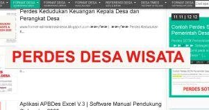 Contoh Perdes tentang Desa Wisata terbaru (Doc dan PDF) | FORMAT ...