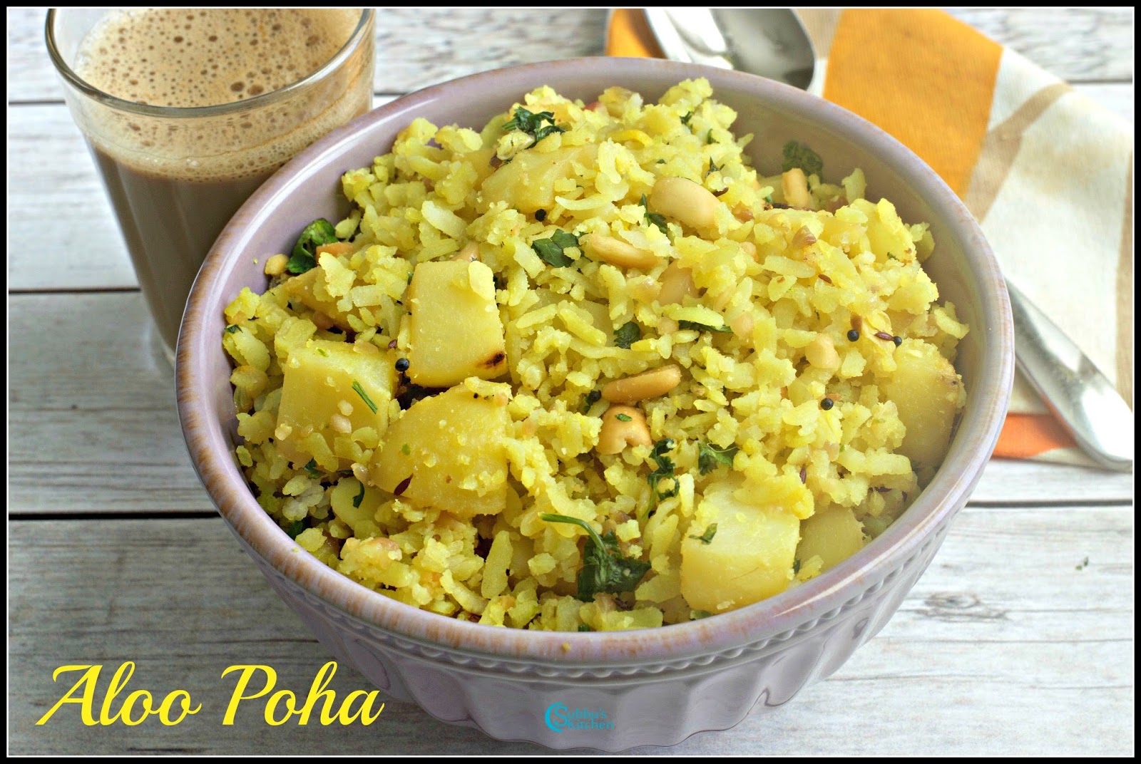 Aloo Poha Recipe | Batata Poha Recipe - Subbus Kitchen